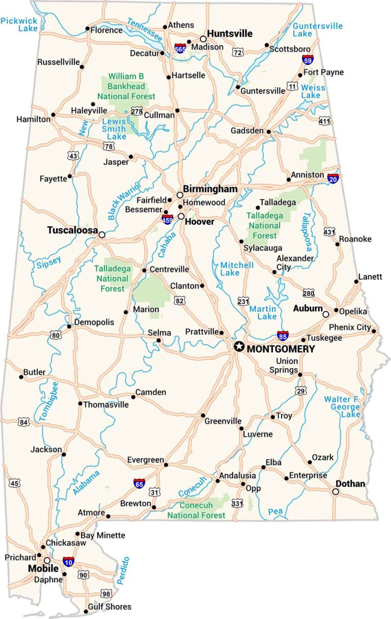 Alabama County Map - US Maps