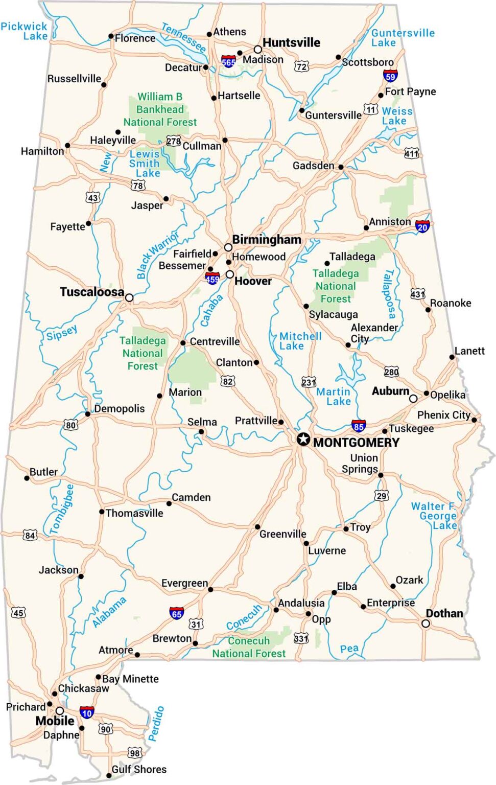 Alabama County Map - US Maps
