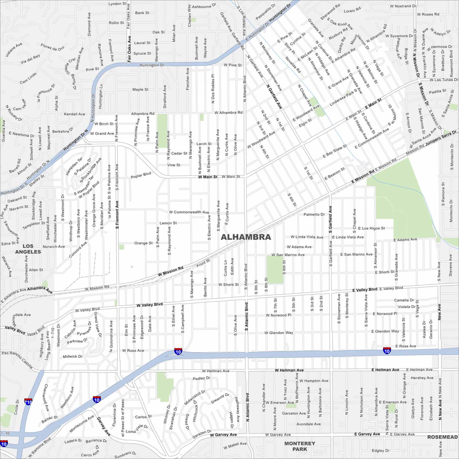 Map of Alhambra, California - US Maps