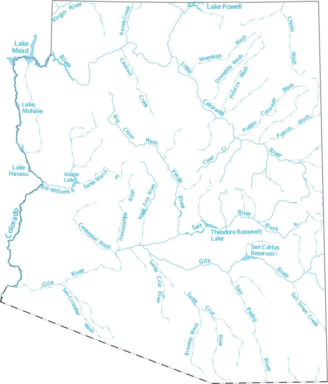 United States Lakes and Rivers Map - US Maps