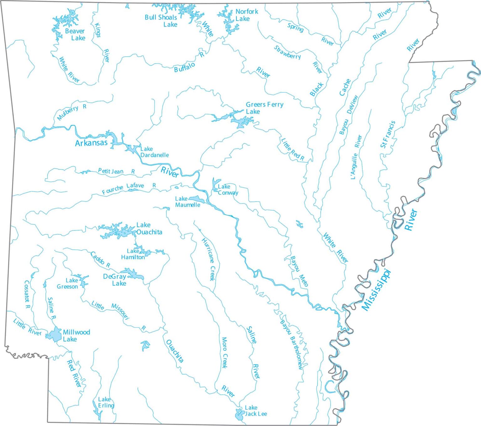 United States Lakes and Rivers Map - US Maps