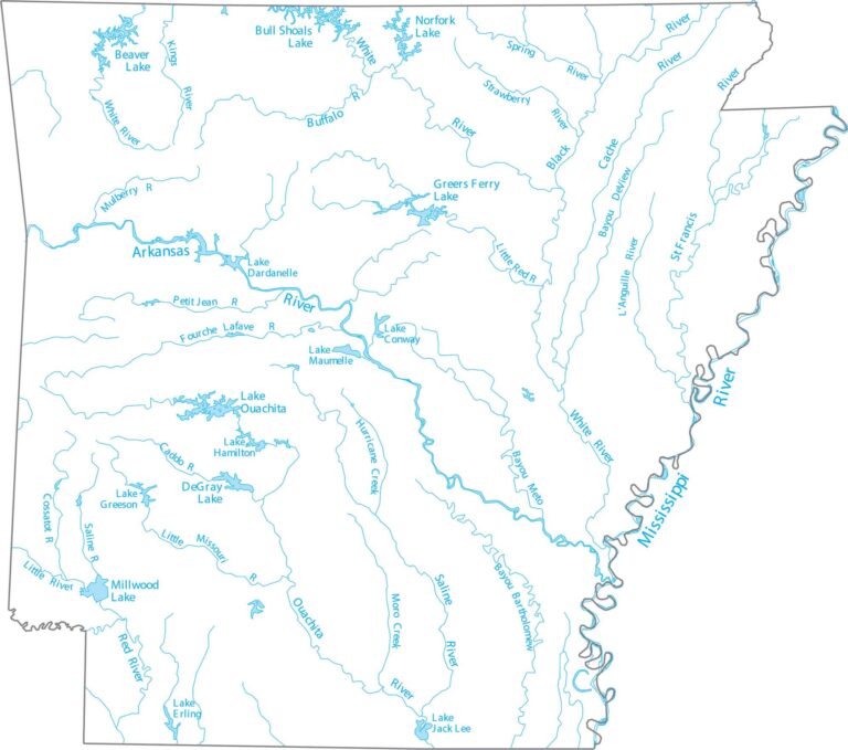 United States Lakes and Rivers Map - US Maps