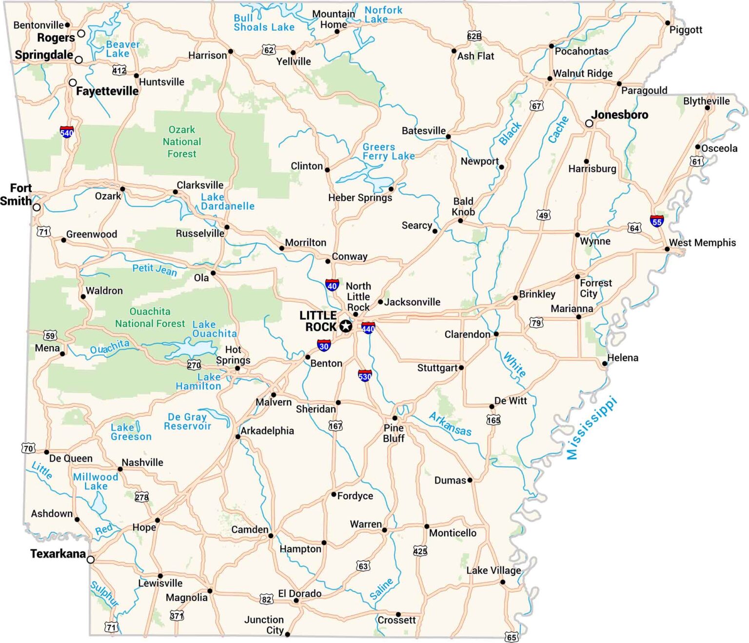 Arkansas County Map - US Maps