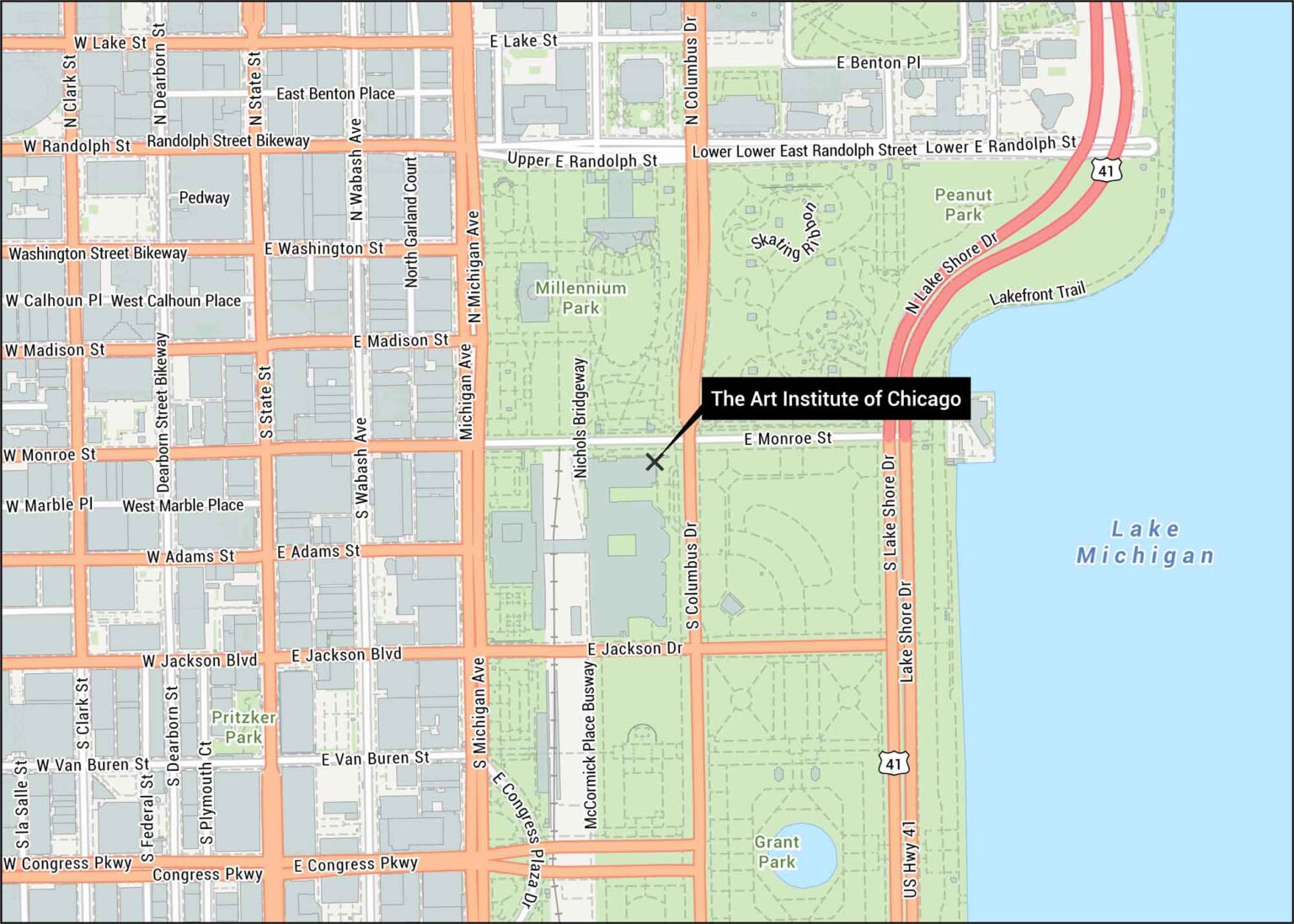 Art Institute of Chicago Map - US Maps