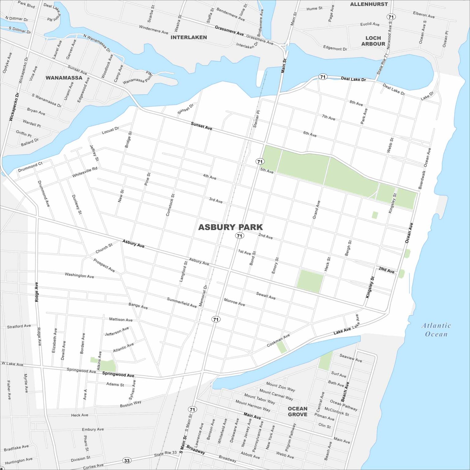 Map of Asbury Park, New Jersey - US Maps