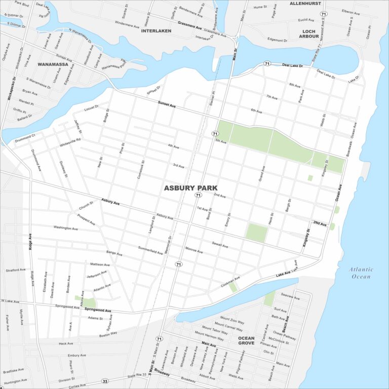 Map of Asbury Park, New Jersey - US Maps