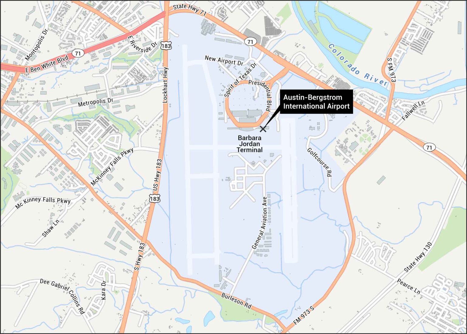 Austin International Airport Map - US Maps