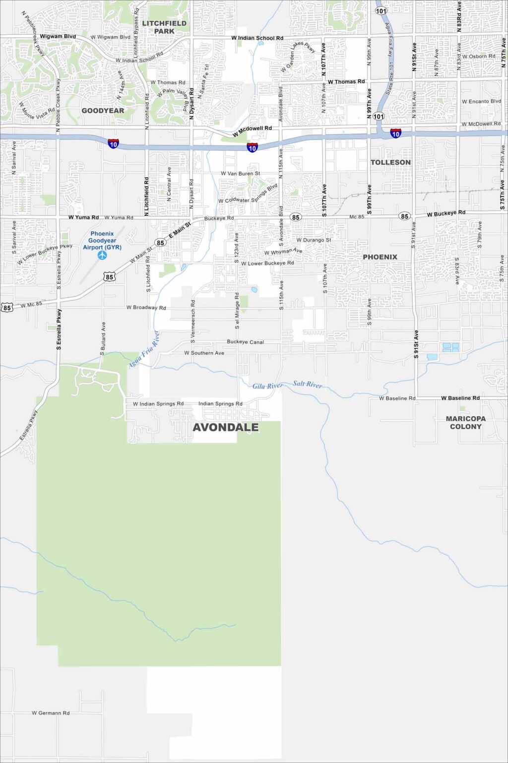 Map of Avondale, Arizona - US Maps