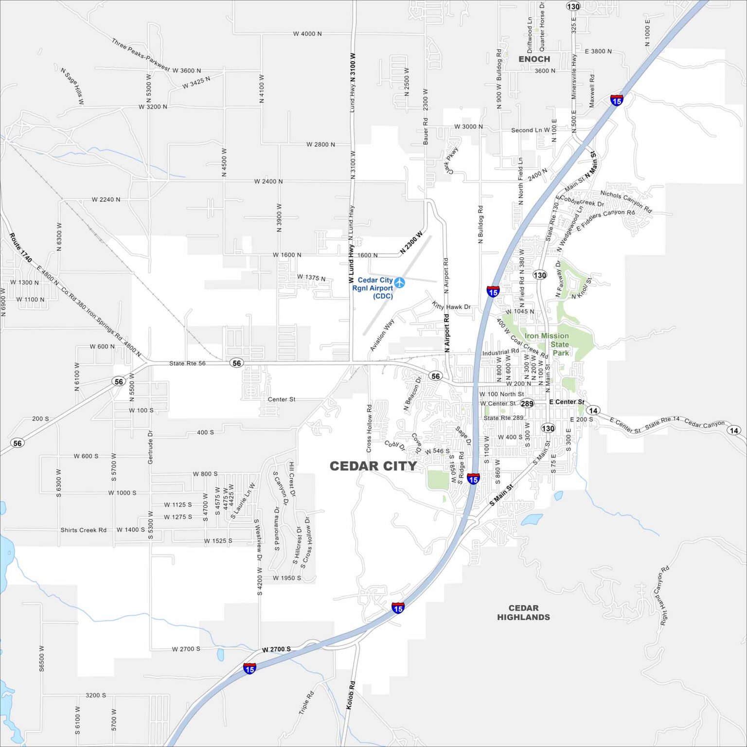 Map of Cedar City, Utah - US Maps