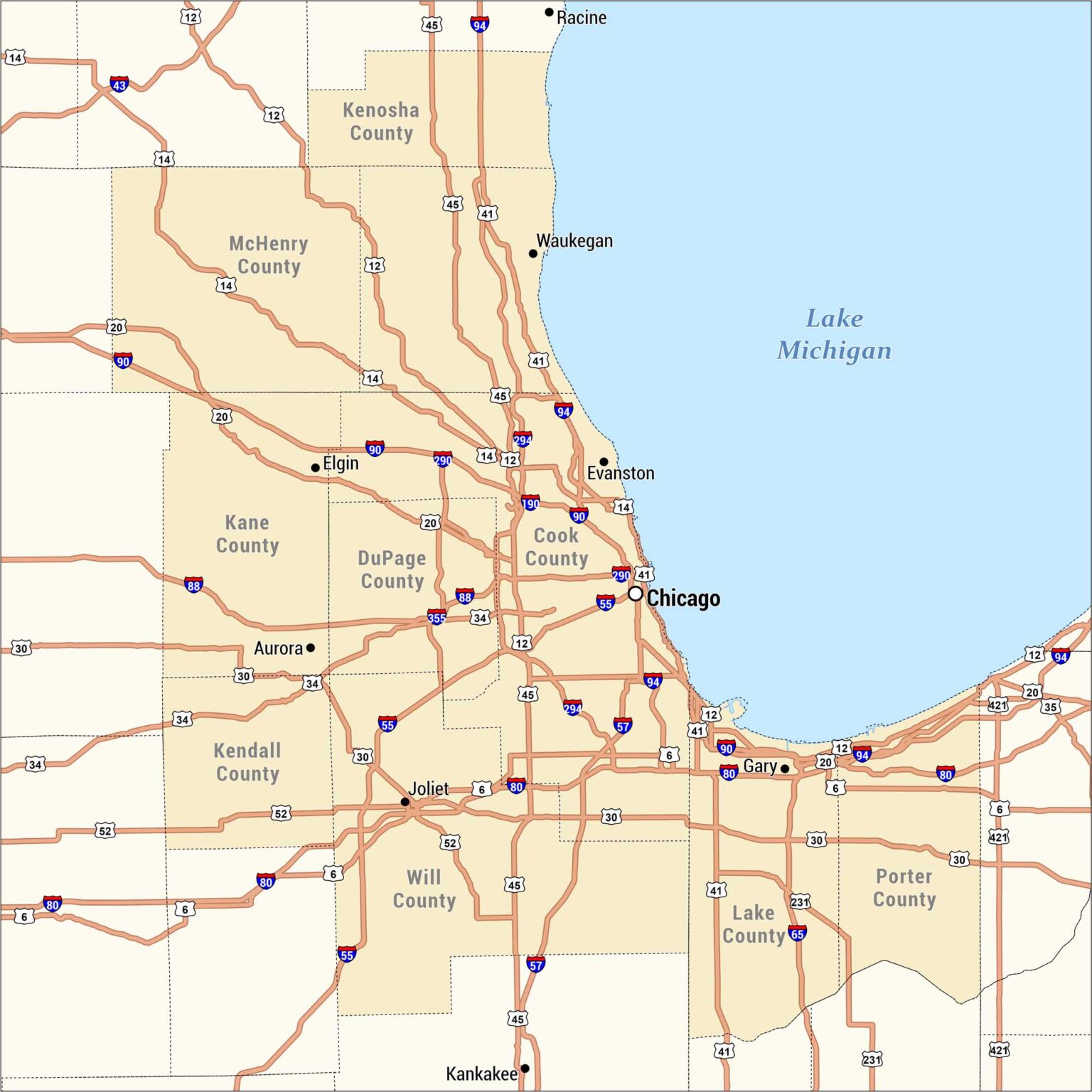 Chicagoland Map - US Maps