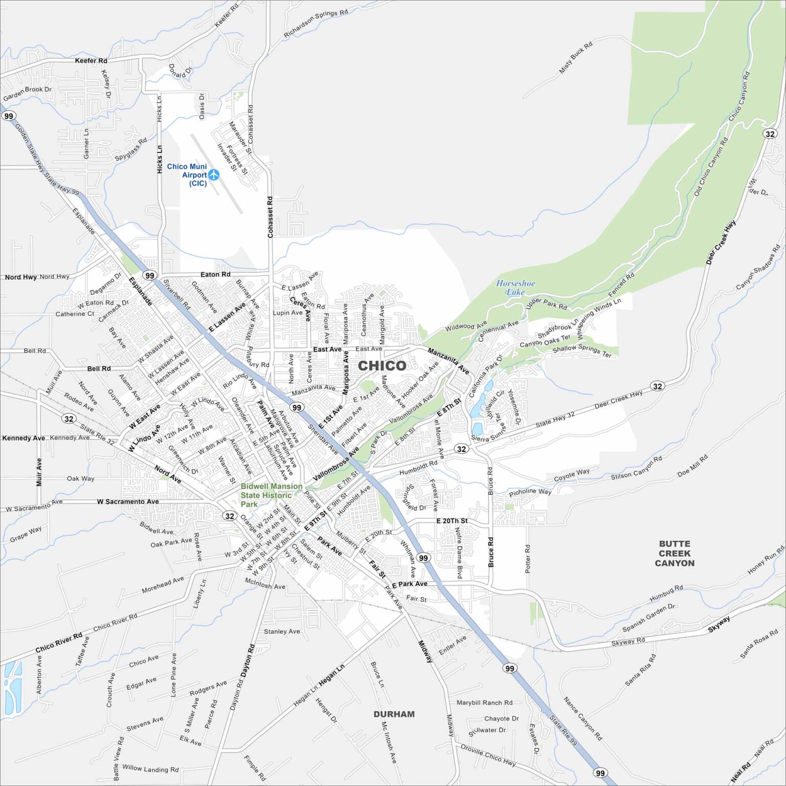 Map of Chico, California - US Maps