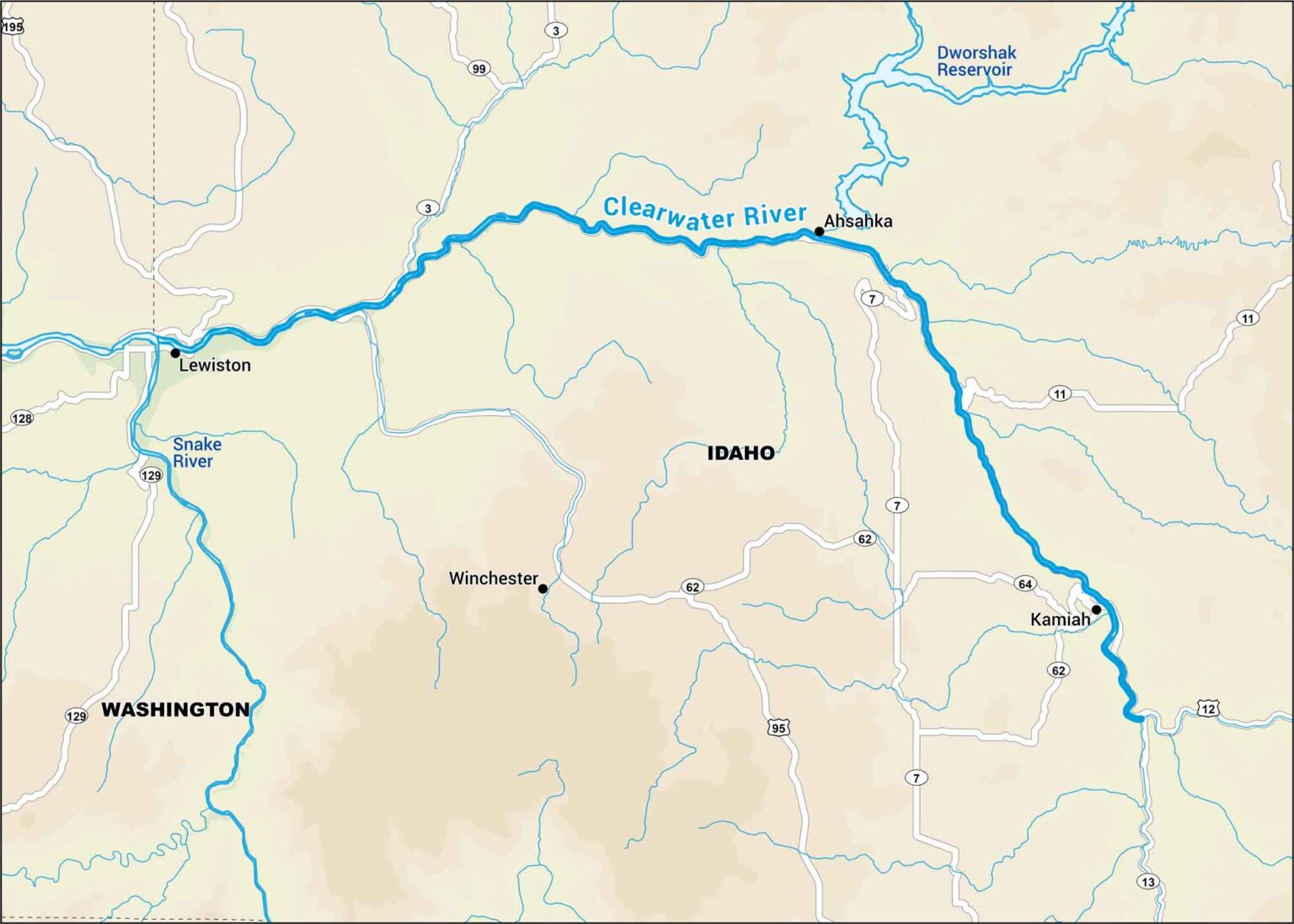 Clearwater River Map - US Maps