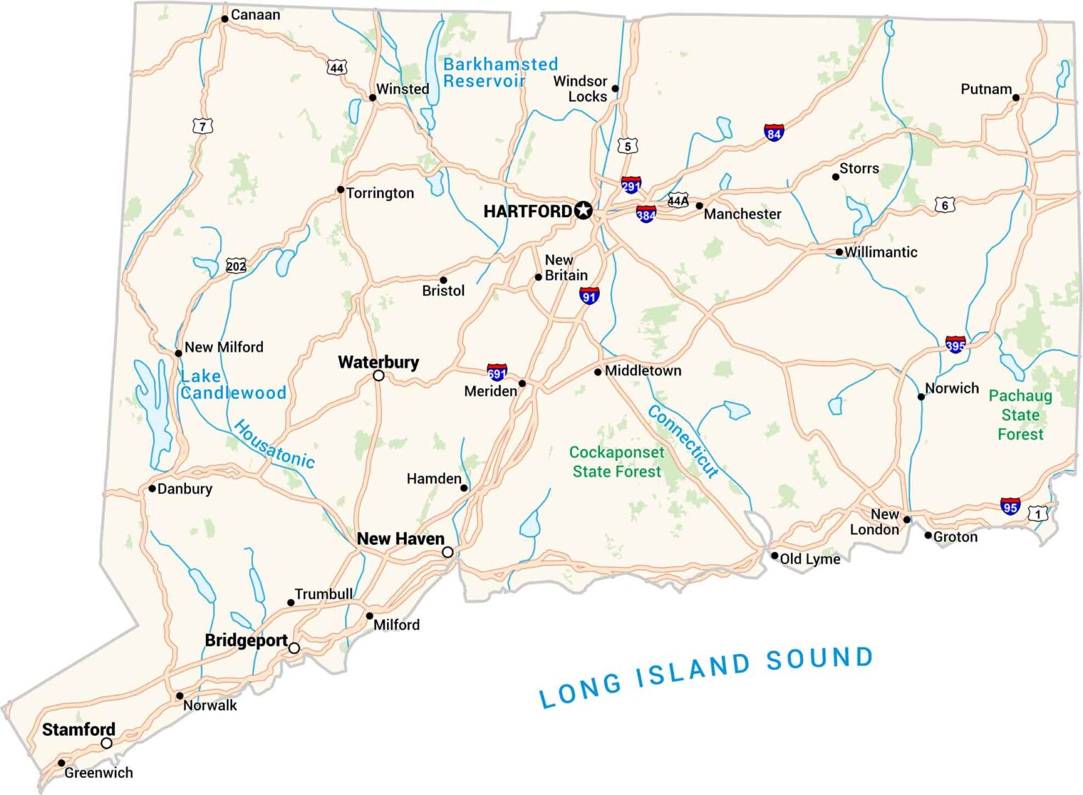 Map of Connecticut - US Maps