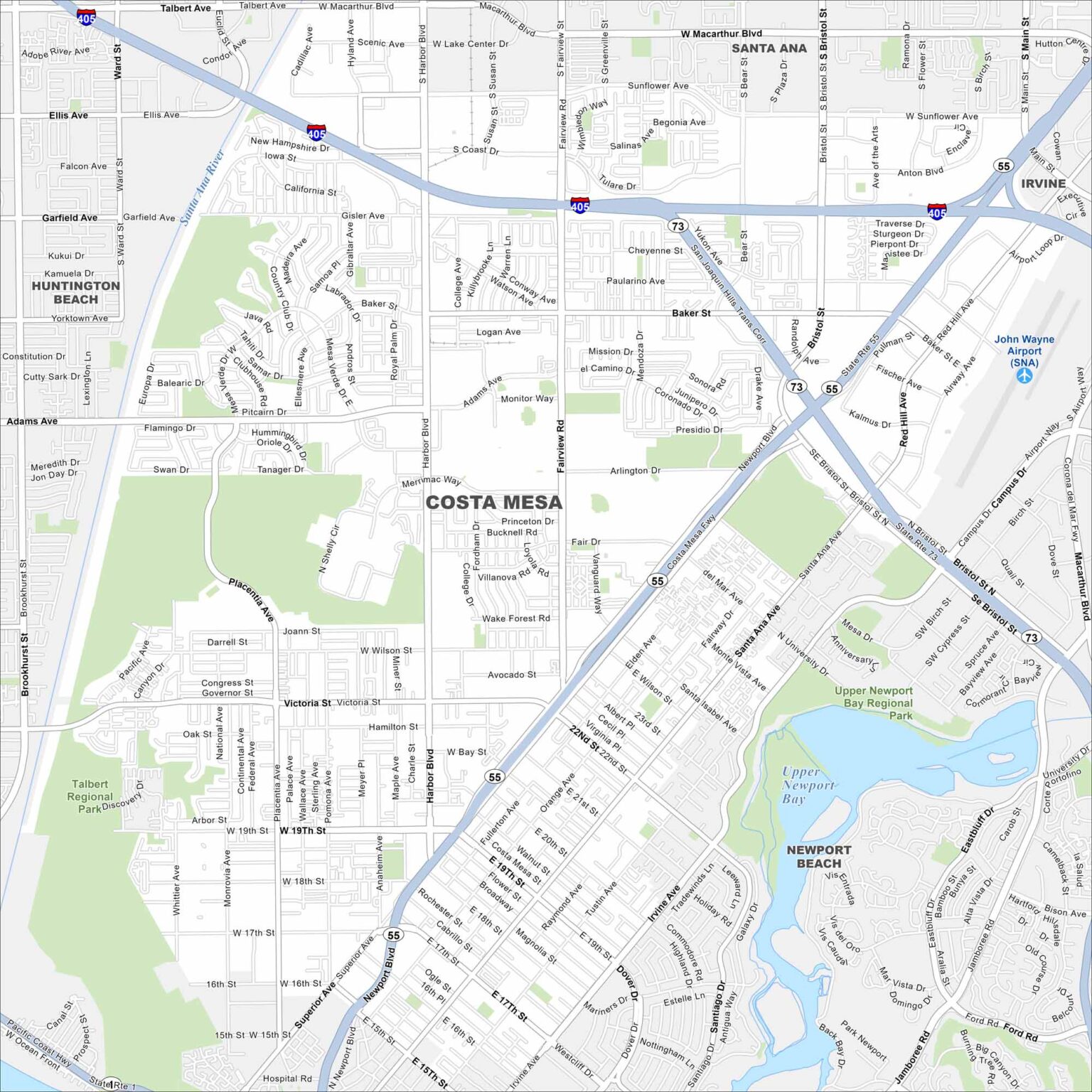 Costa Mesa On Map