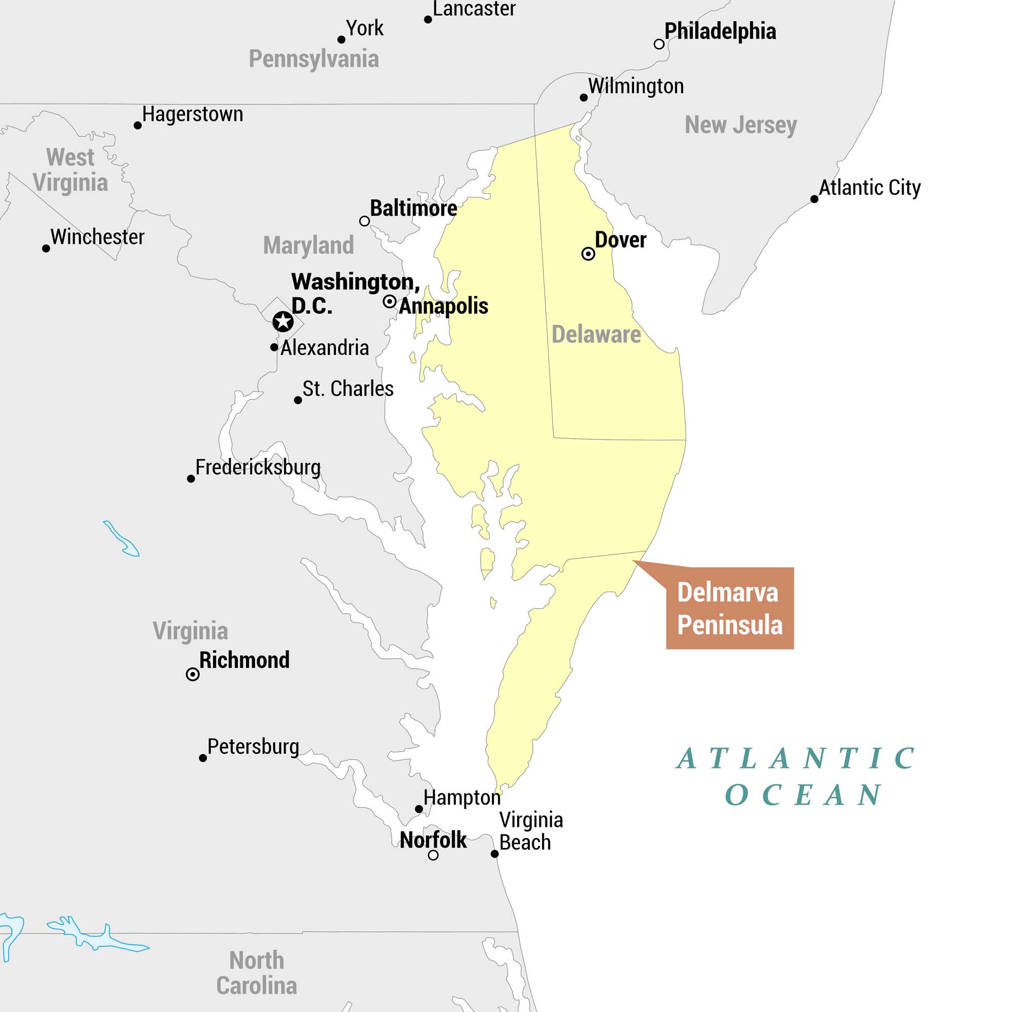 Delmarva Peninsula Map - US Maps
