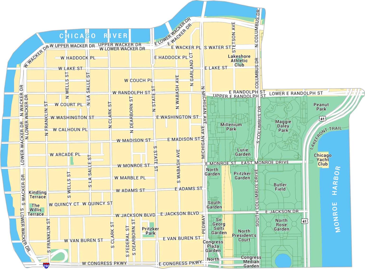 Downtown Chicago Map - US Maps