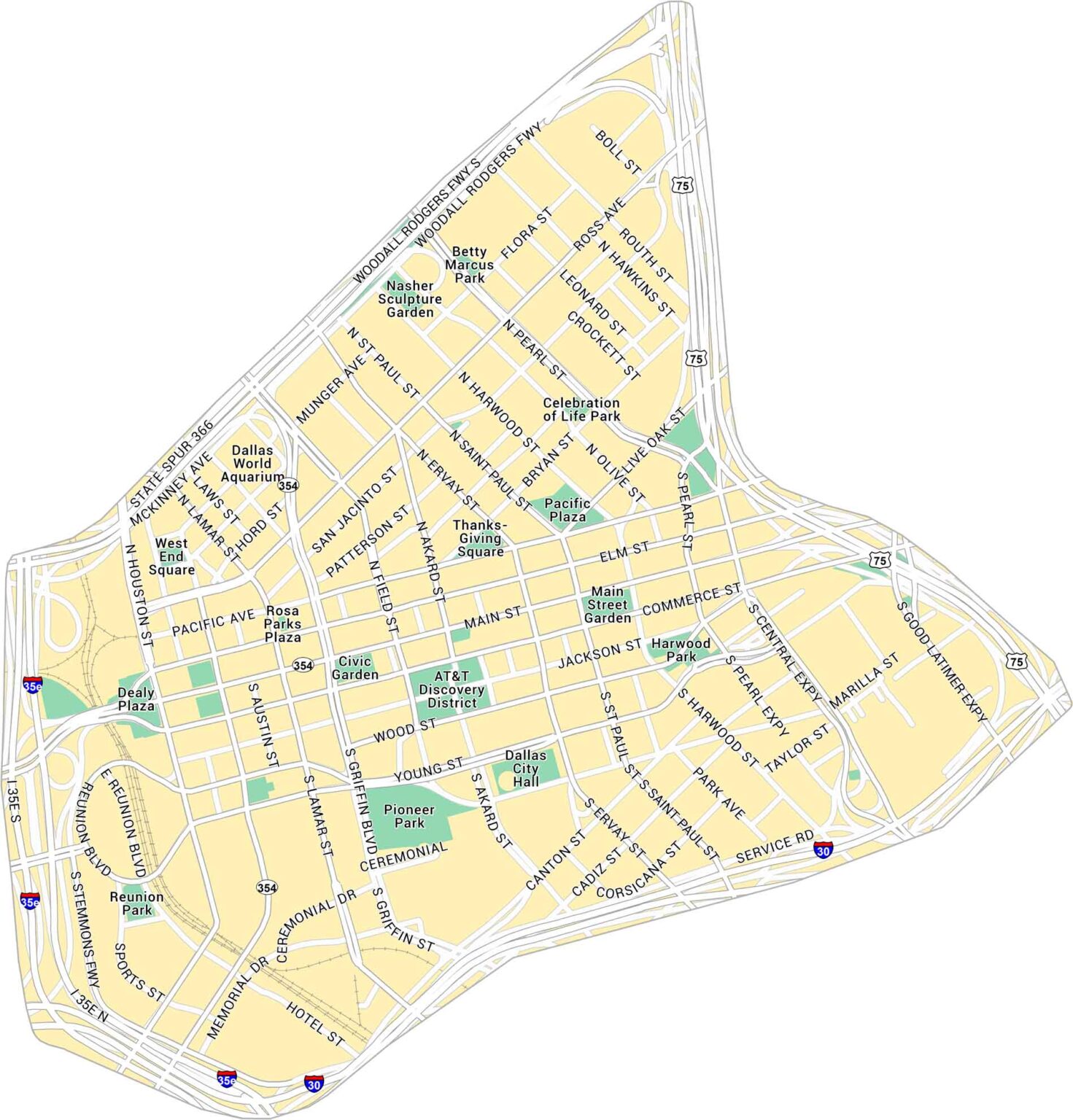 Map of Dallas, Texas - US Maps