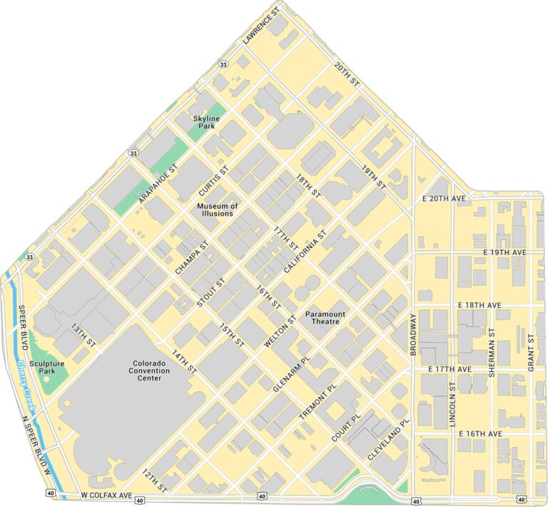 Downtown Denver Map - US Maps