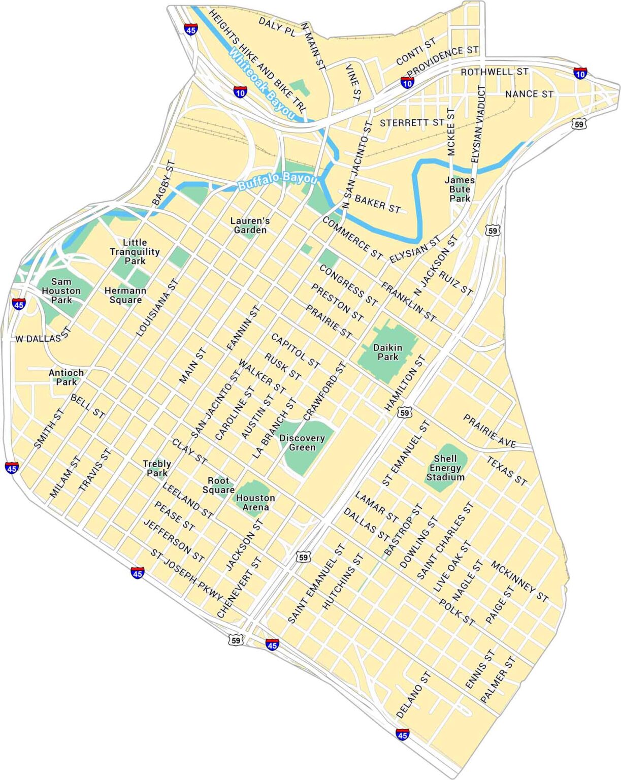 Downtown Houston Map - US Maps