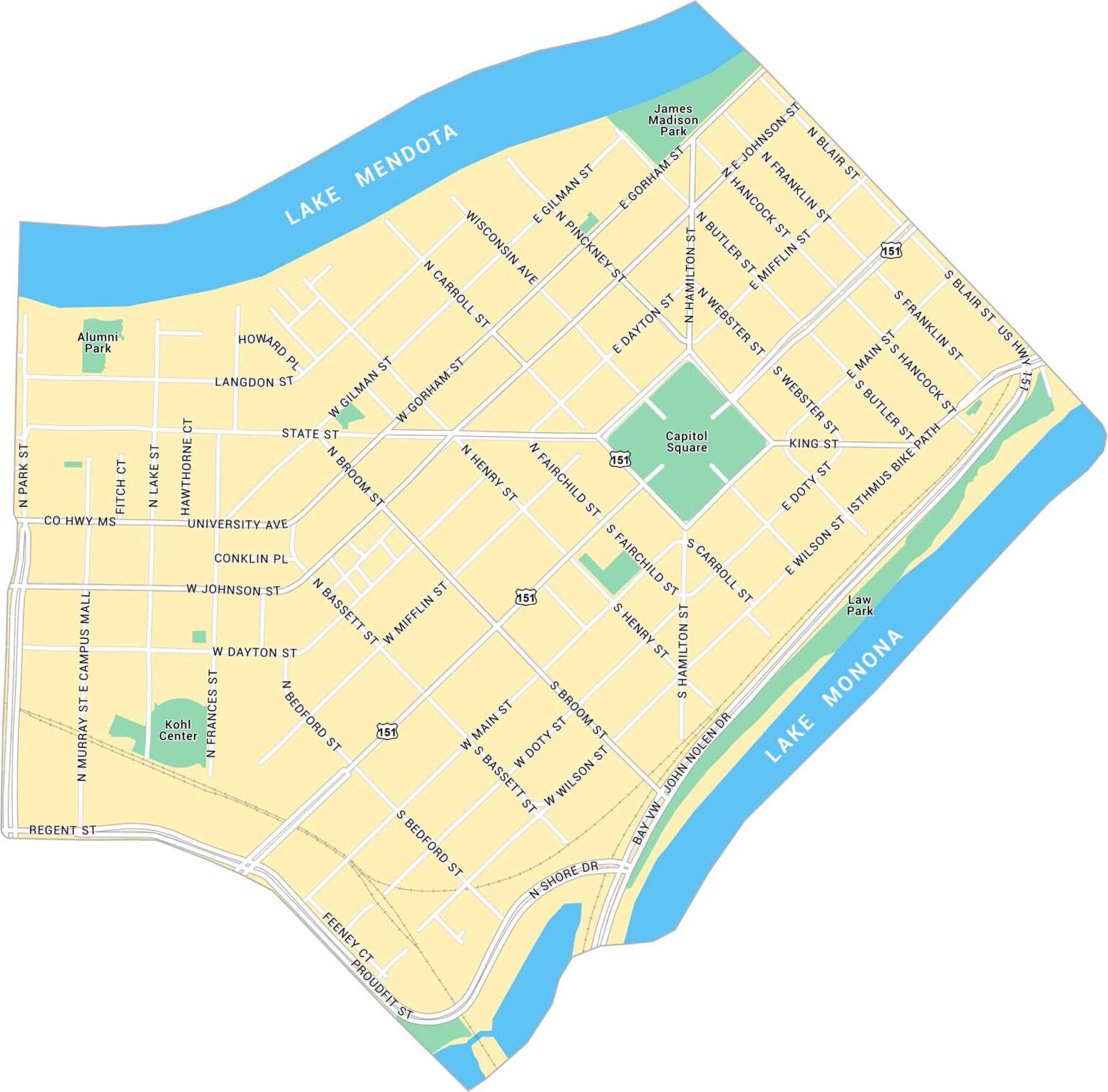Downtown Madison Map - US Maps