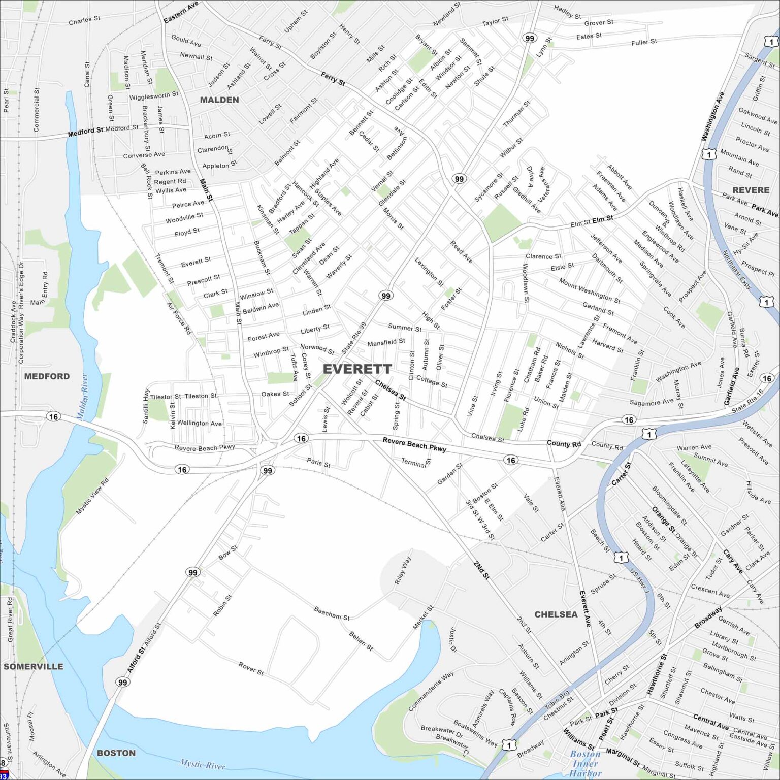 Map of Everett, Massachusetts - US Maps