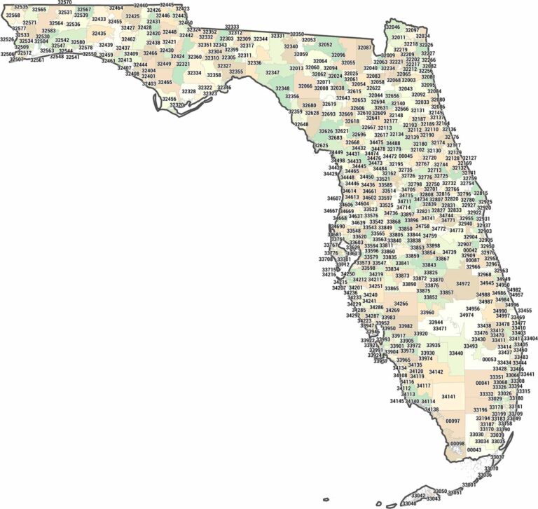 Florida Zip Code Map - US Maps