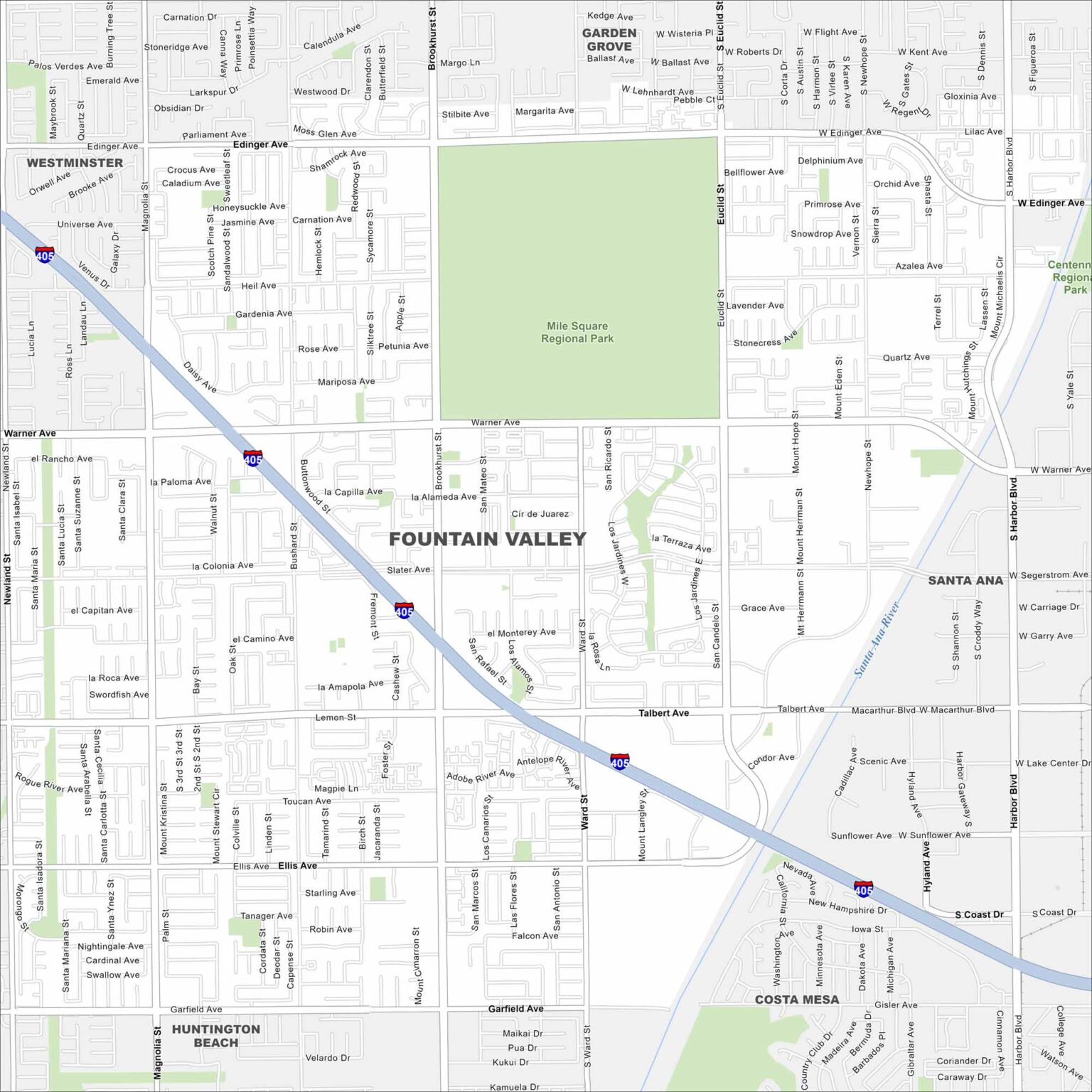 Map of Fountain Valley, California - US Maps