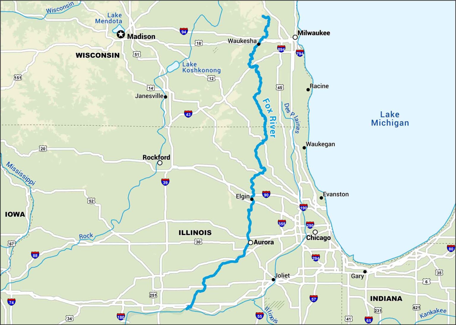 Fox River Map - US Maps