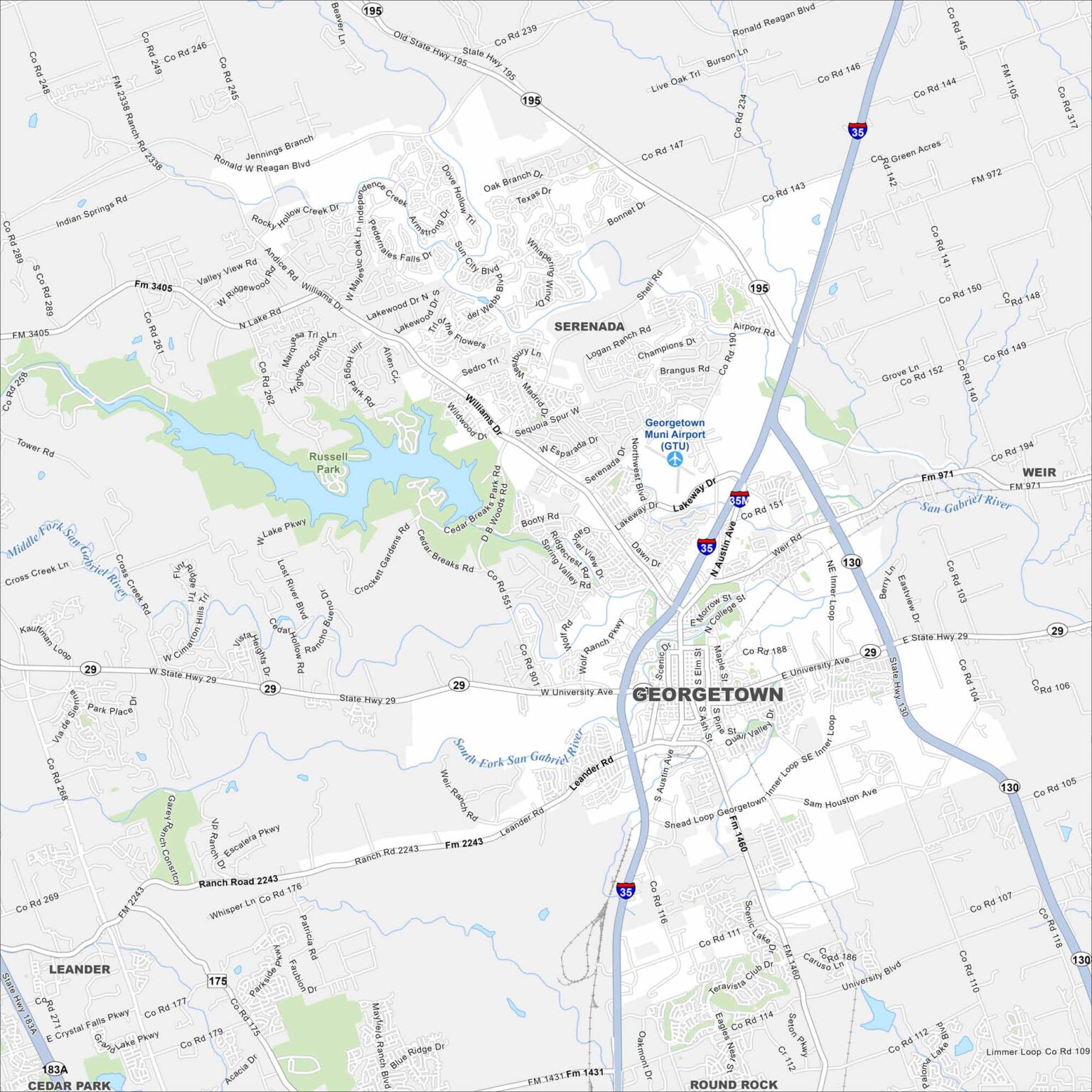 Map of Georgetown, Texas - US Maps
