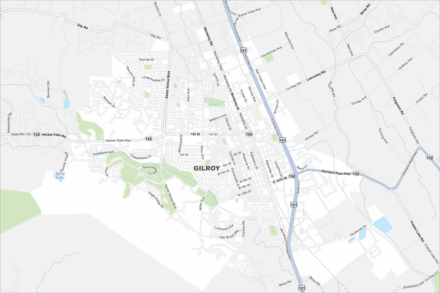 Map Of Gilroy California Us Maps