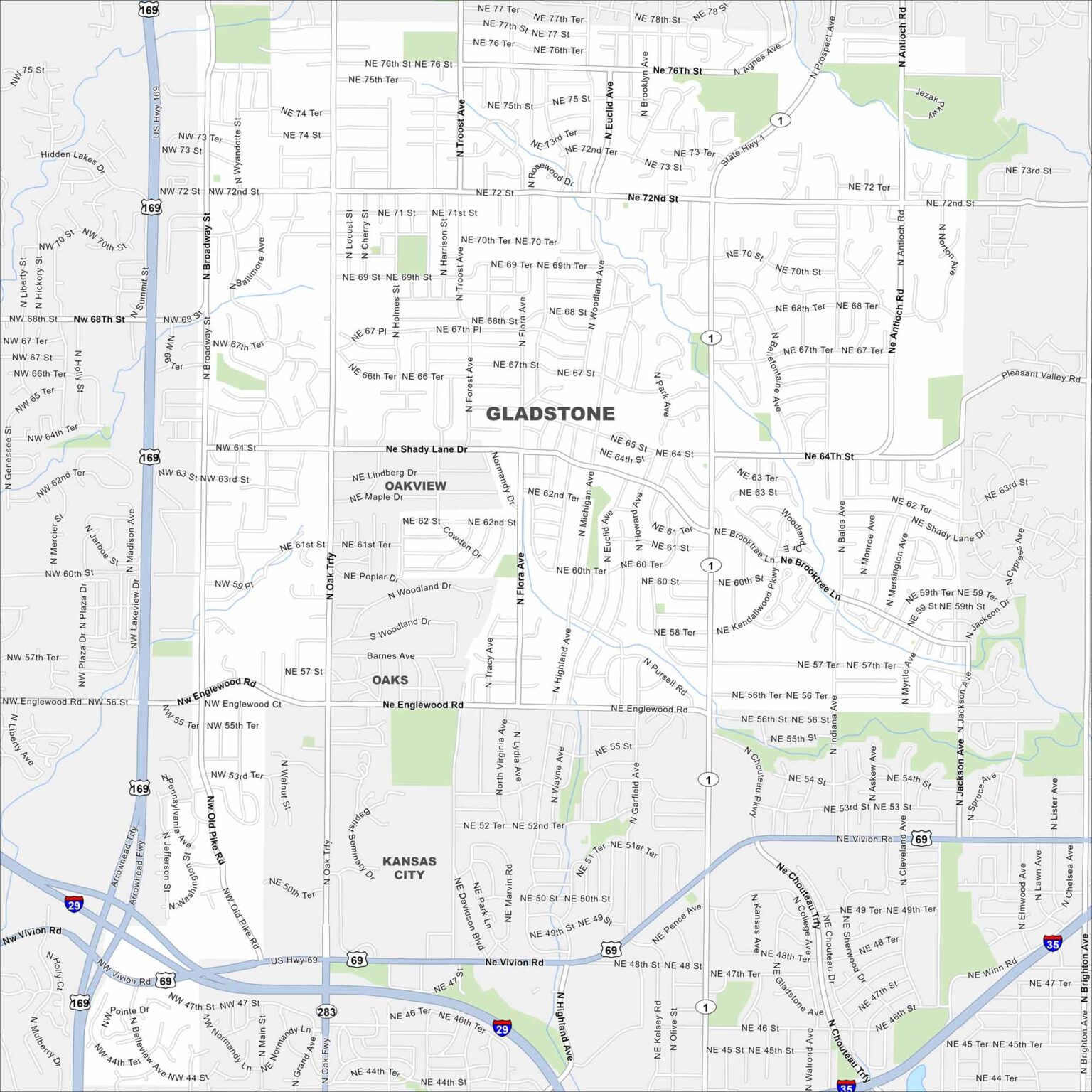 Map of Gladstone, Missouri - US Maps