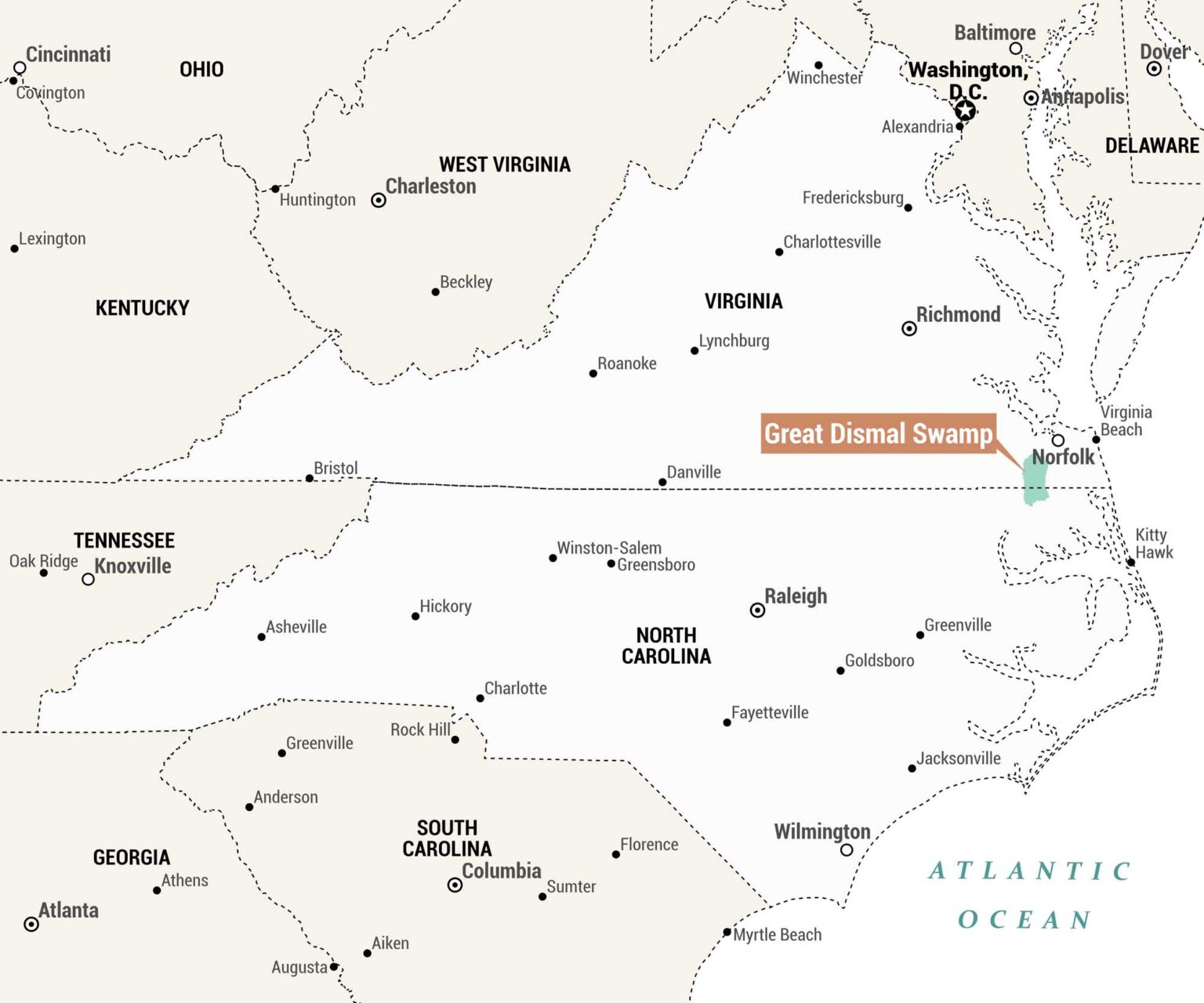 Great Dismal Swamp Map - US Maps