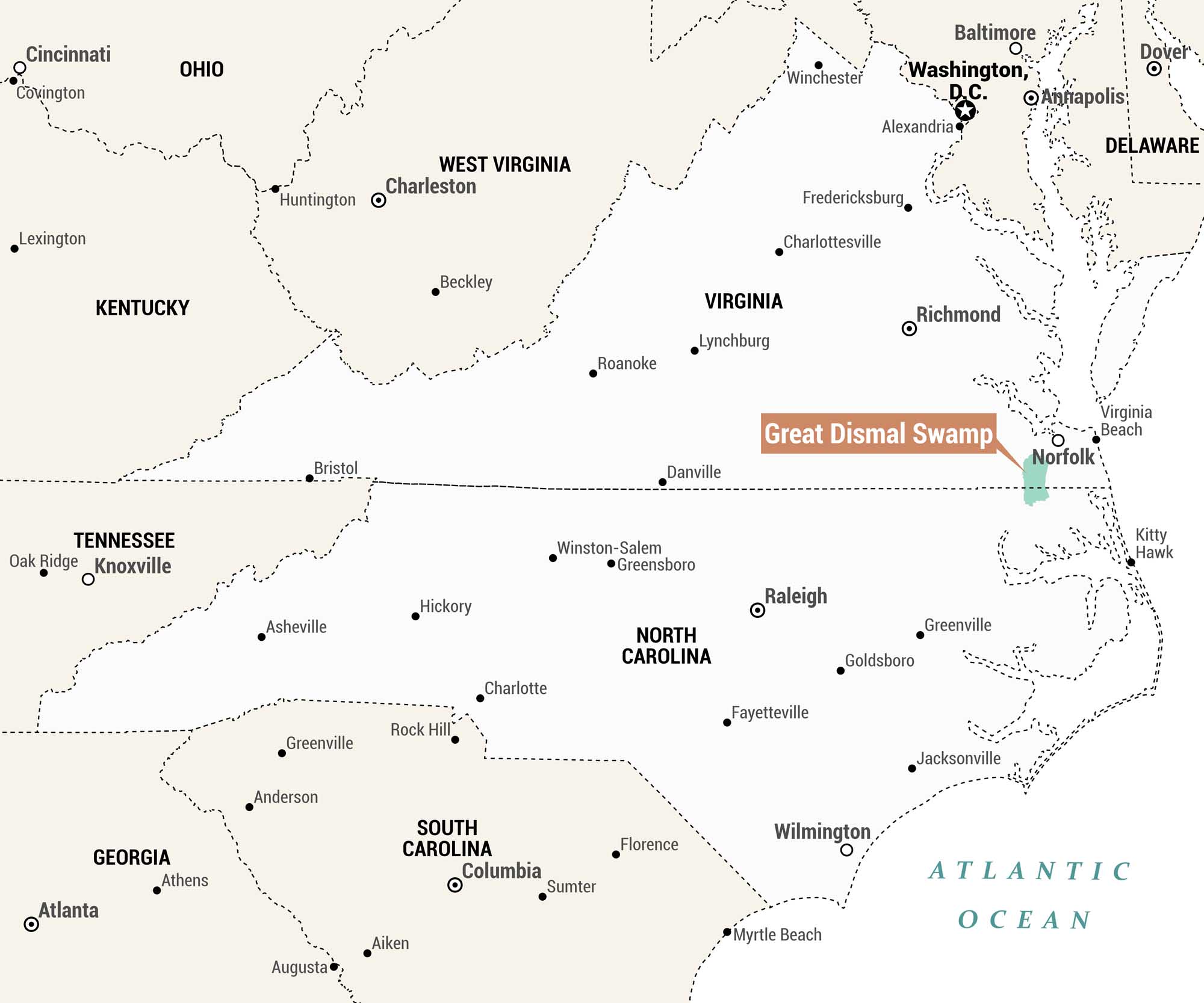 Great Dismal Swamp Map - US Maps