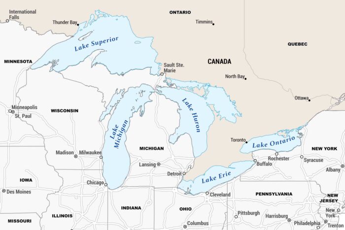 Great Lakes Map - US Maps