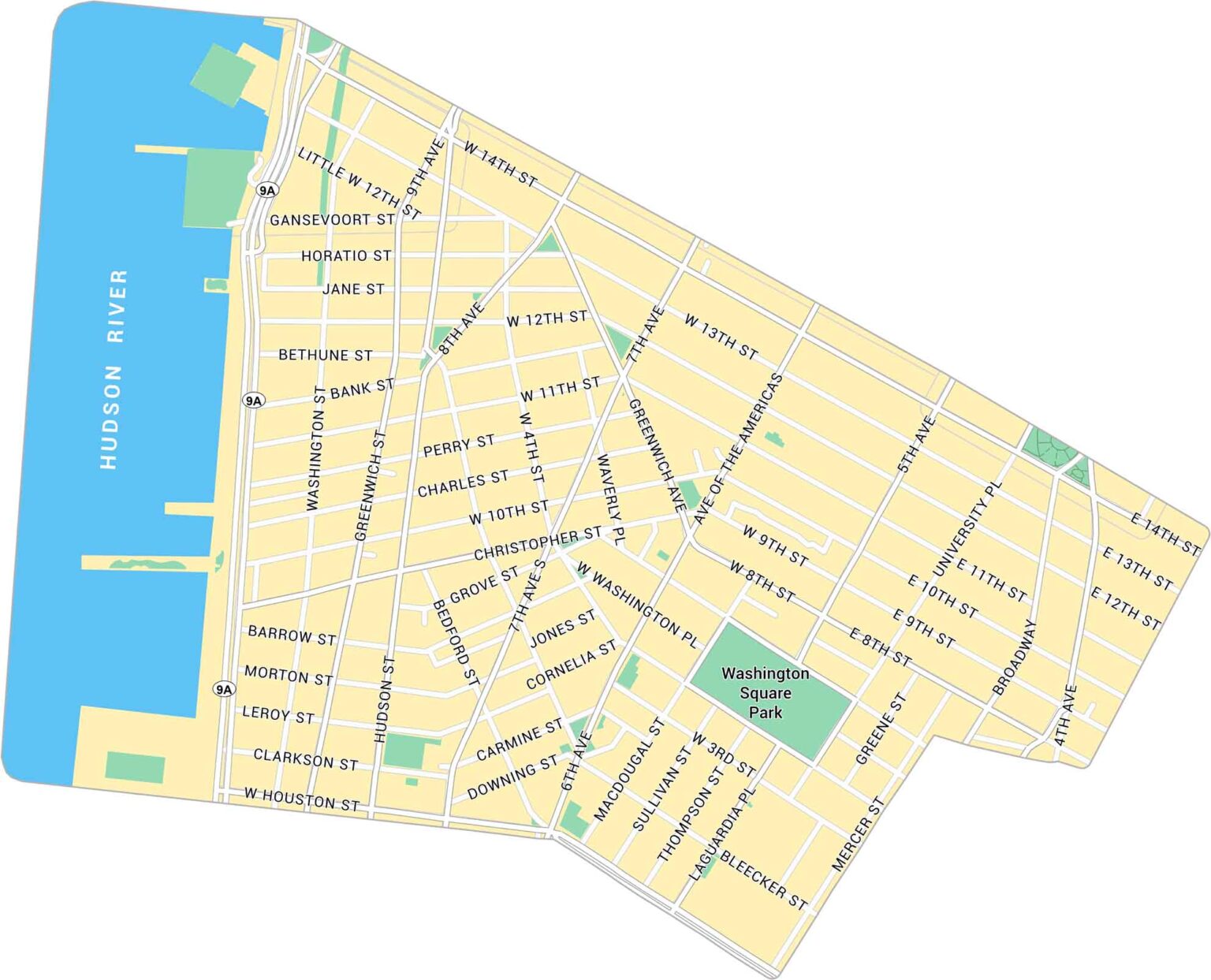 Tribeca Map, New York - US Maps