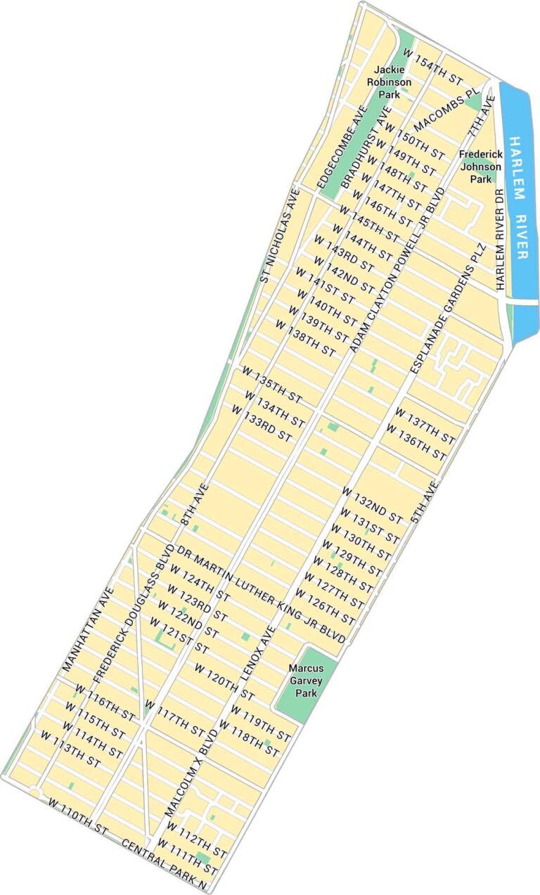 Harlem Map, New York - US Maps