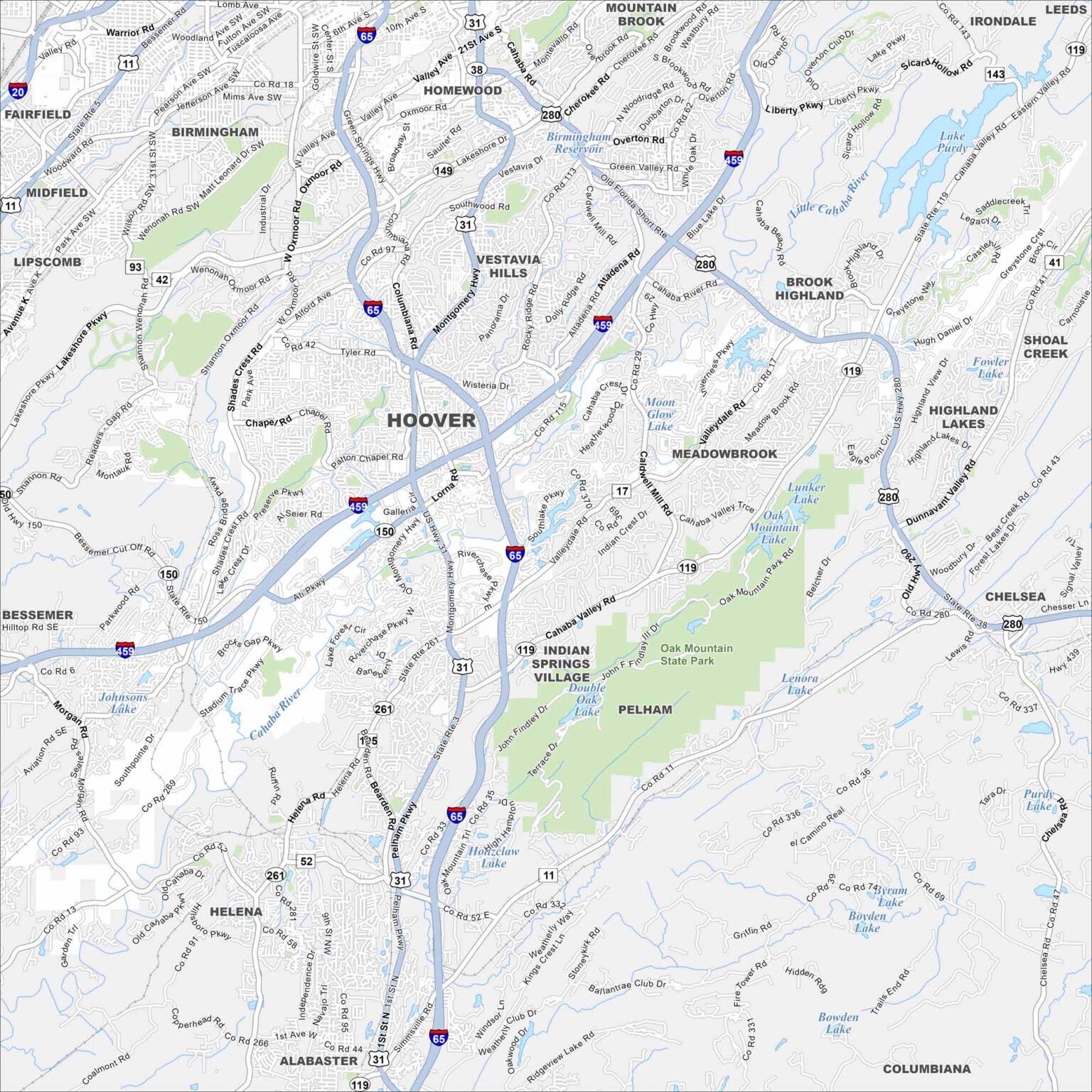 Map of Birmingham, Alabama - US Maps