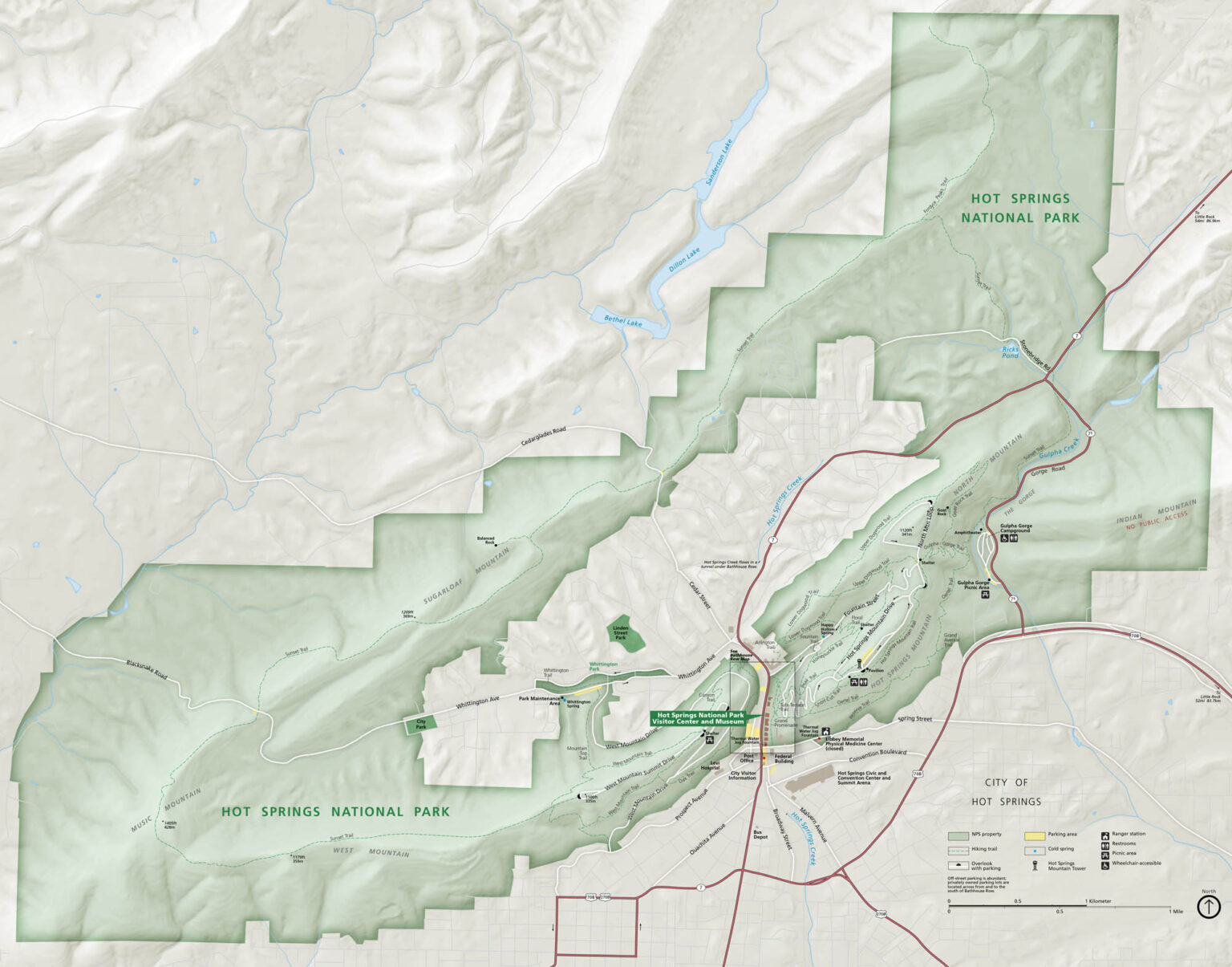 Hot Springs National Park Map - US Maps