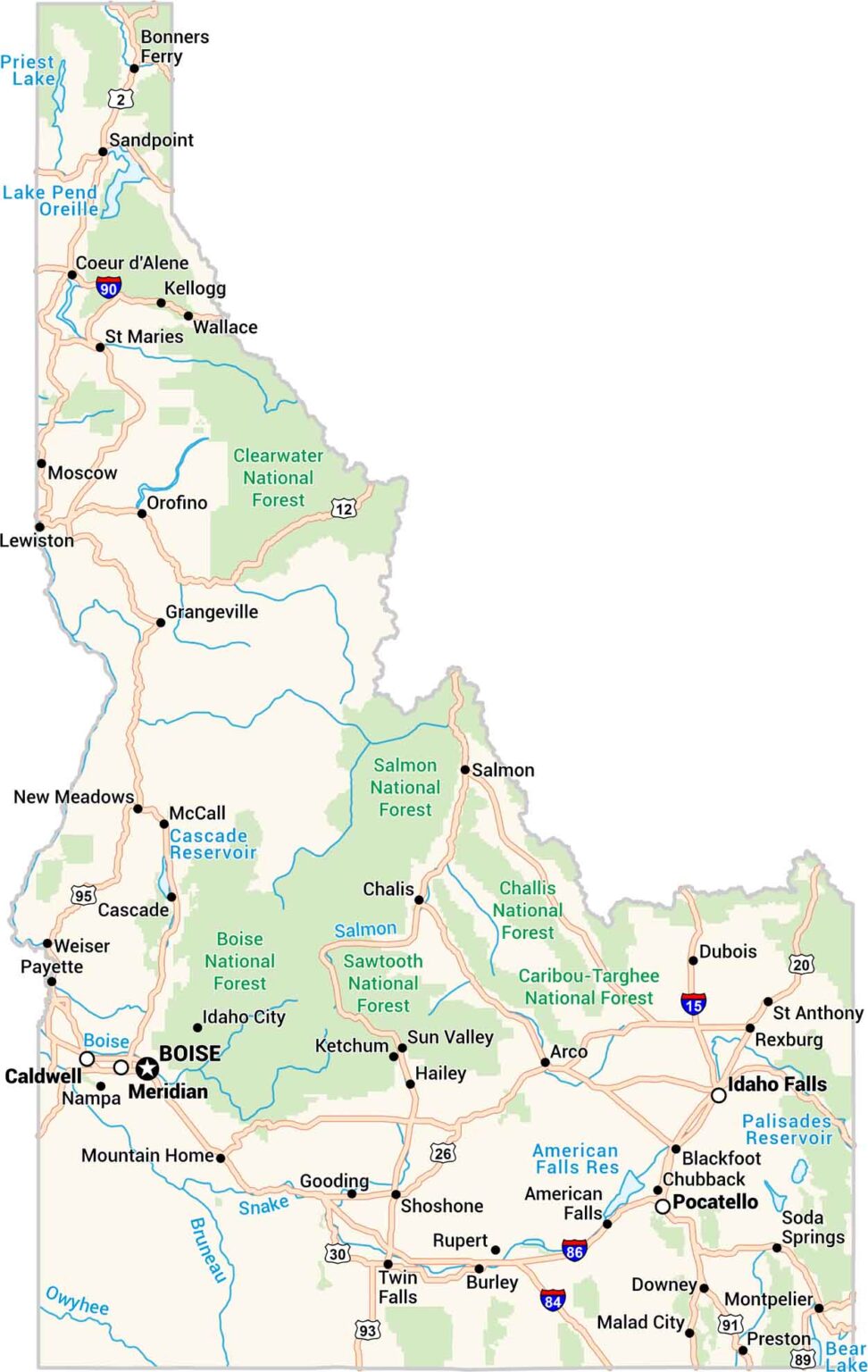 Map of Idaho - US Maps