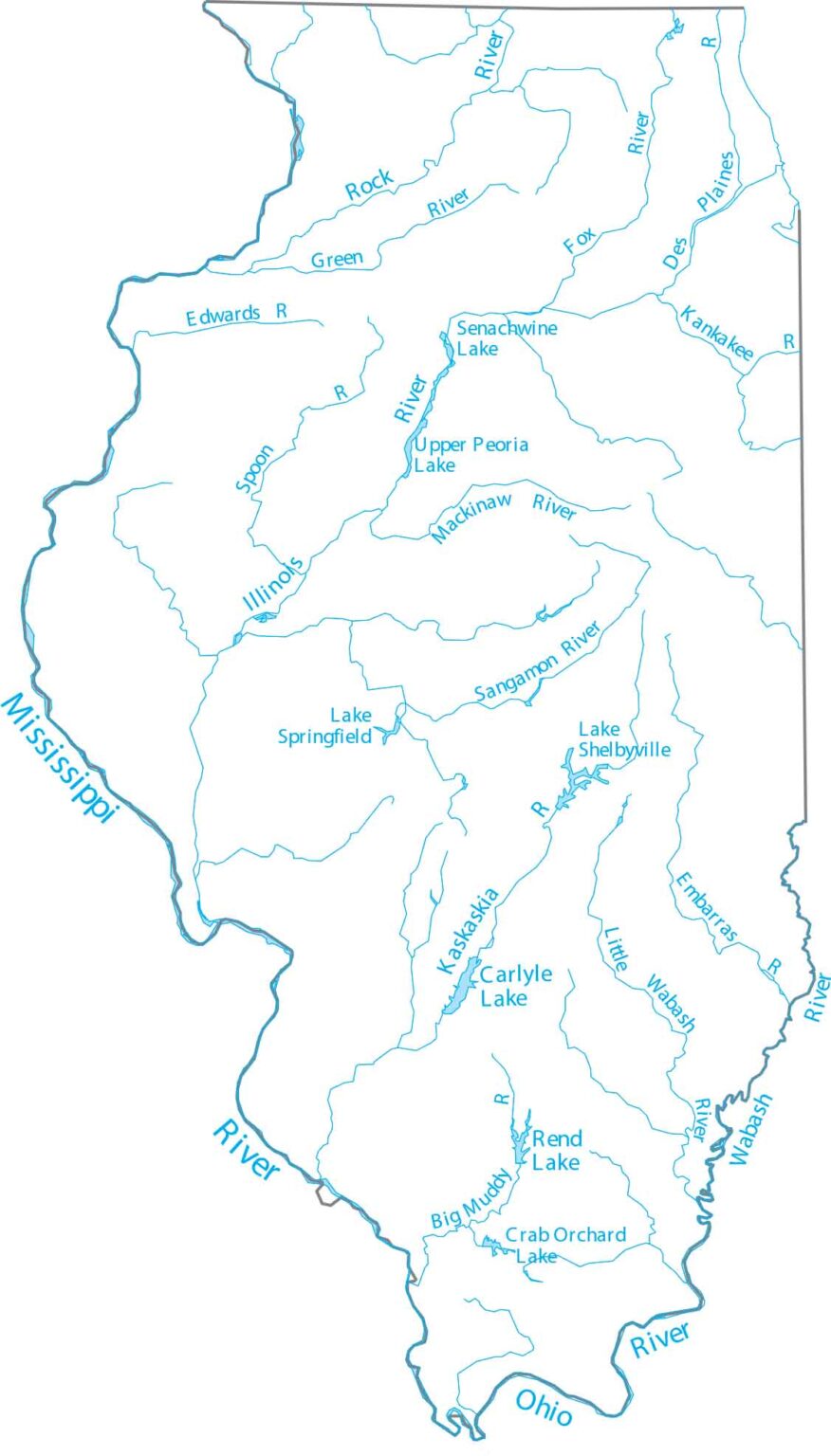 United States Lakes and Rivers Map - US Maps