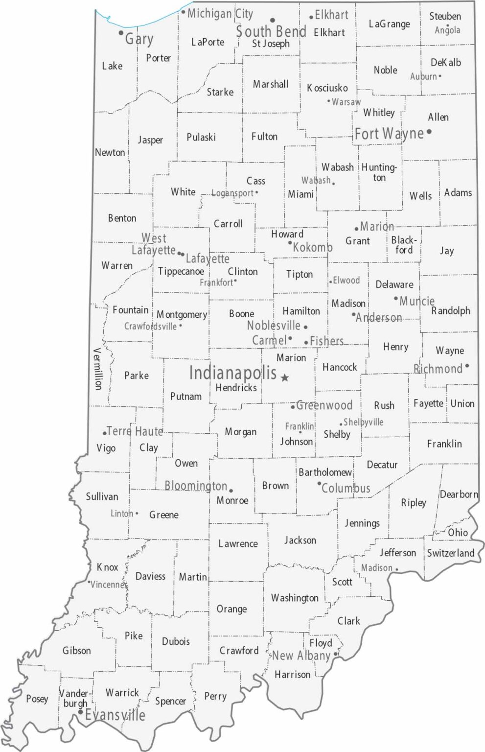 Indiana Zip Code Map - US Maps