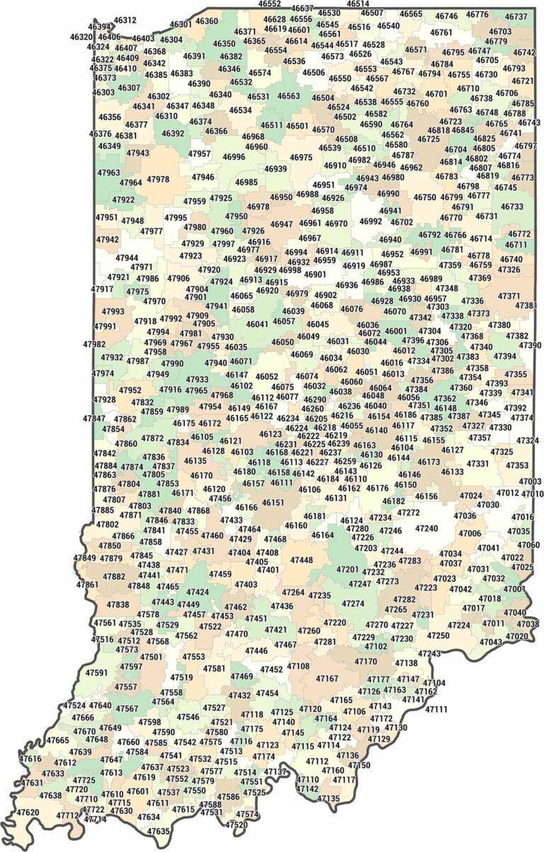 Indiana Zip Code Map - US Maps