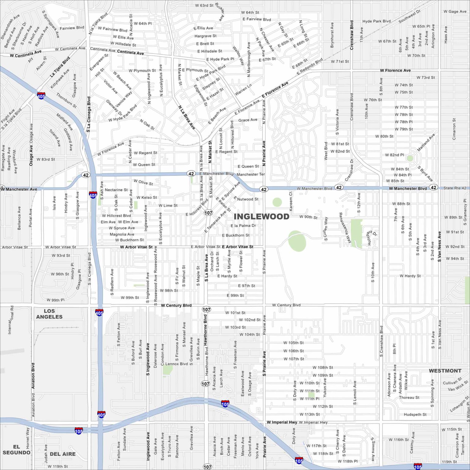 Map of Inglewood, California - US Maps