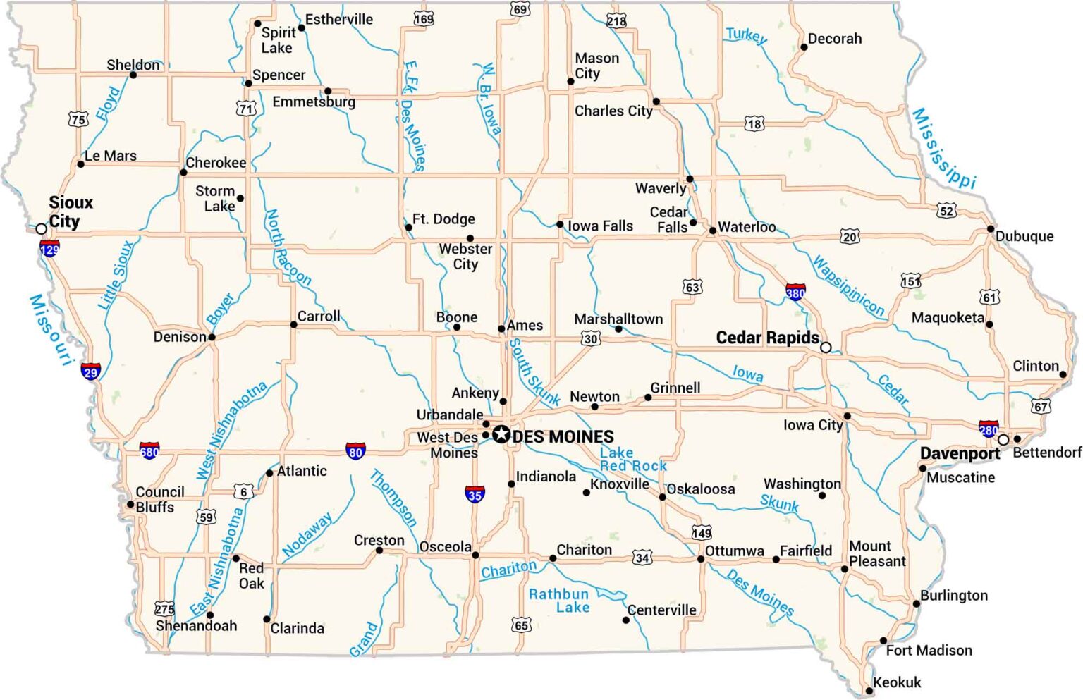 Iowa Population Map - US Maps