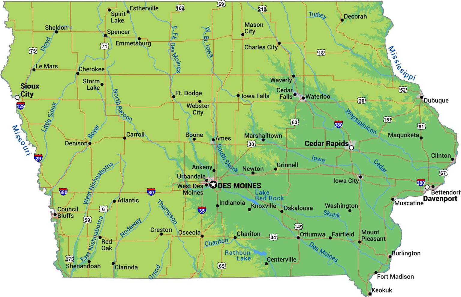 Map of Cedar Rapids, Iowa - US Maps