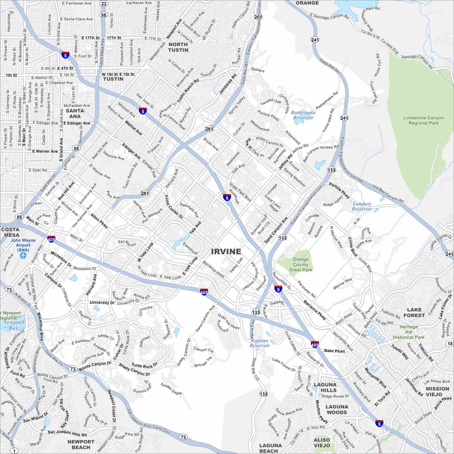 Map of Irvine, California - US Maps