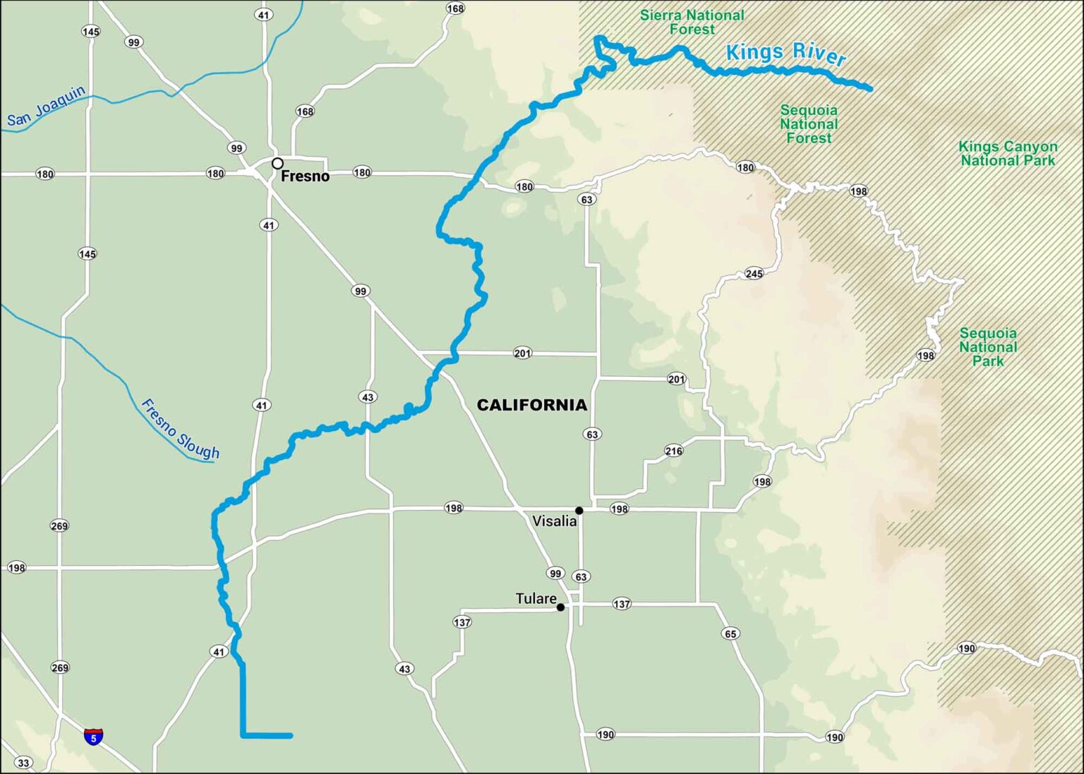 Kings River Map - US Maps