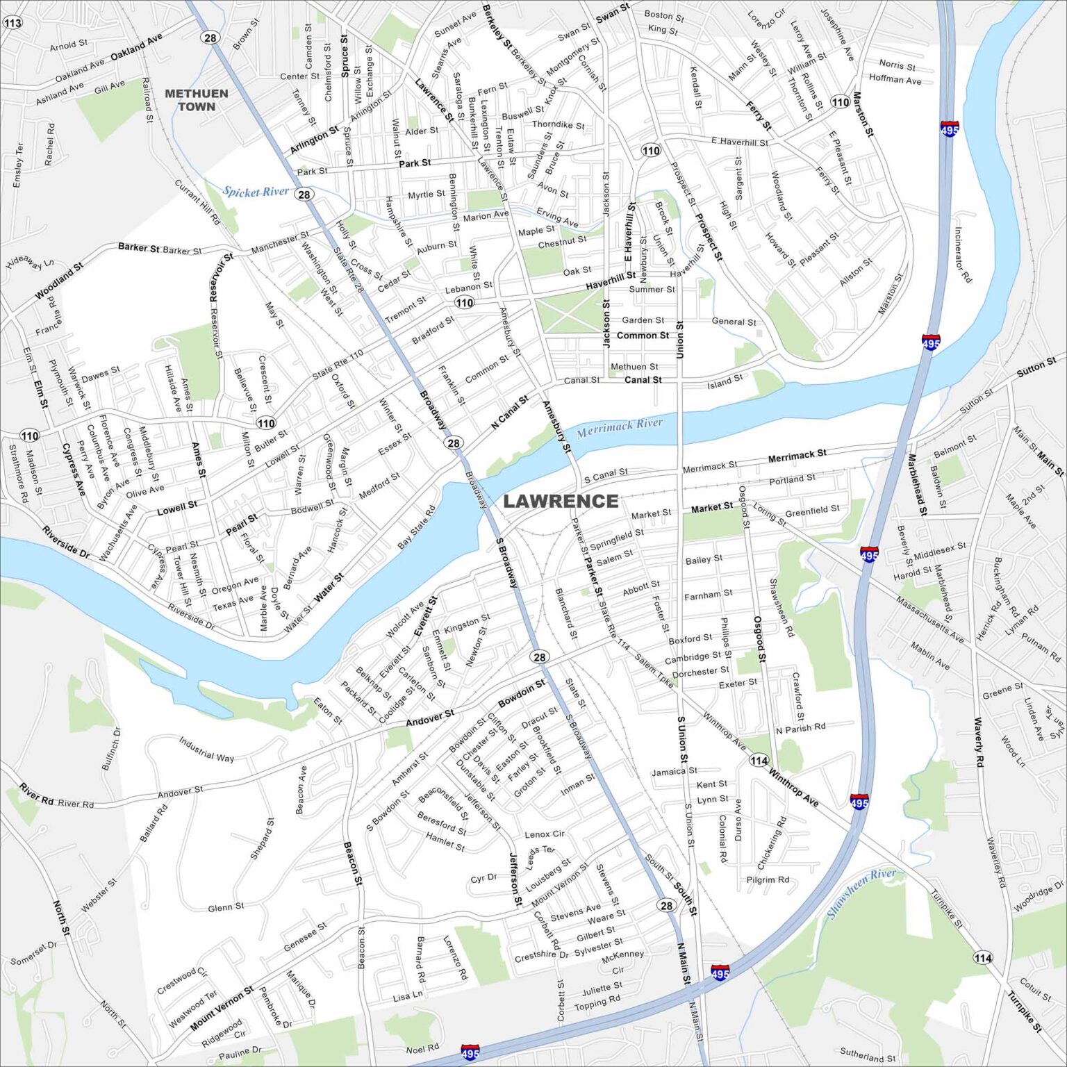 Map of Lawrence, Massachusetts - US Maps