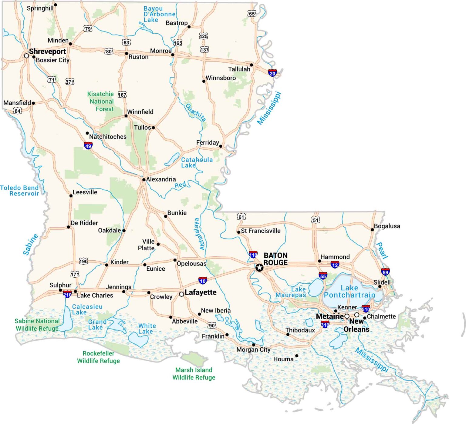 Map of Louisiana - US Maps