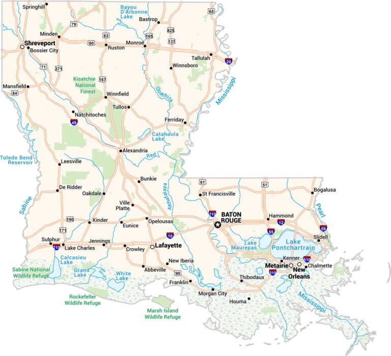 Map of Louisiana - US Maps
